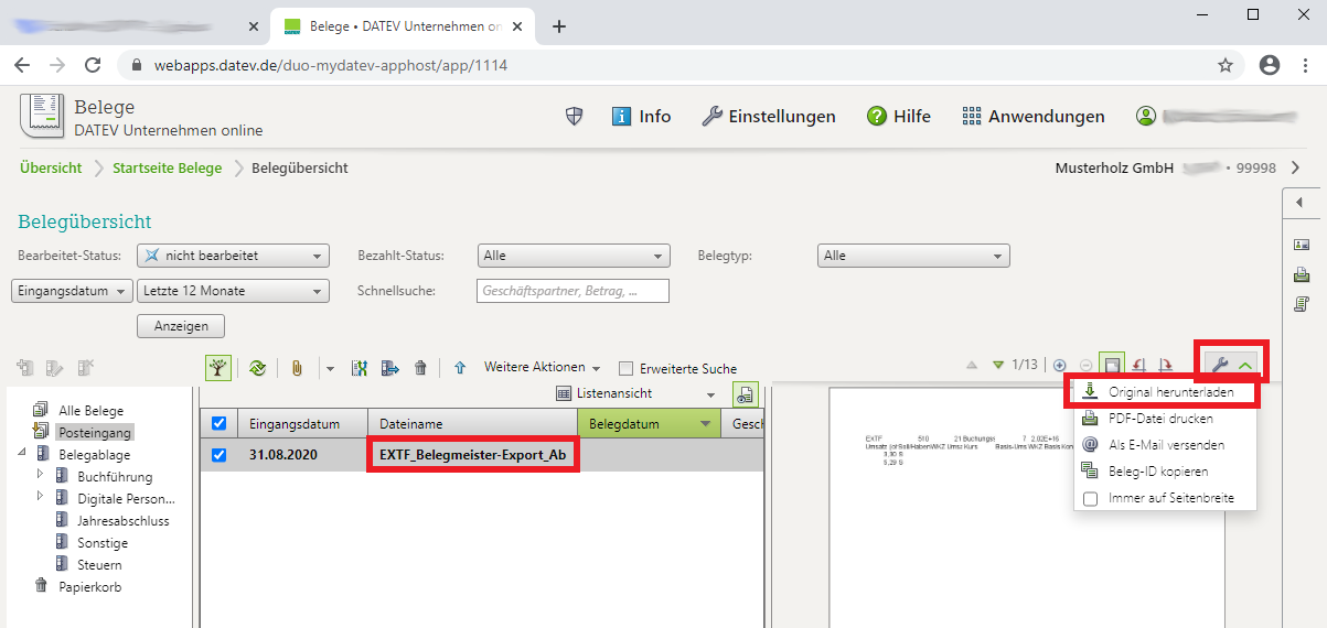 Import in DATEV | Belegmeister Anleitung